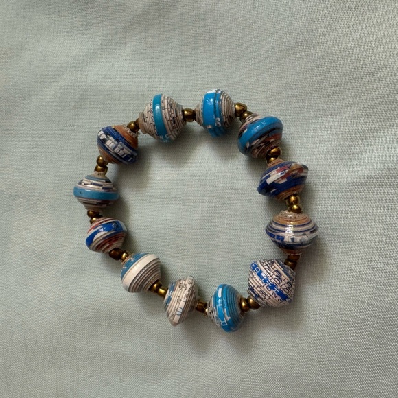 Jewelry | Handmade Paper Mache Bead Bracelet From Haiti Brand New ...